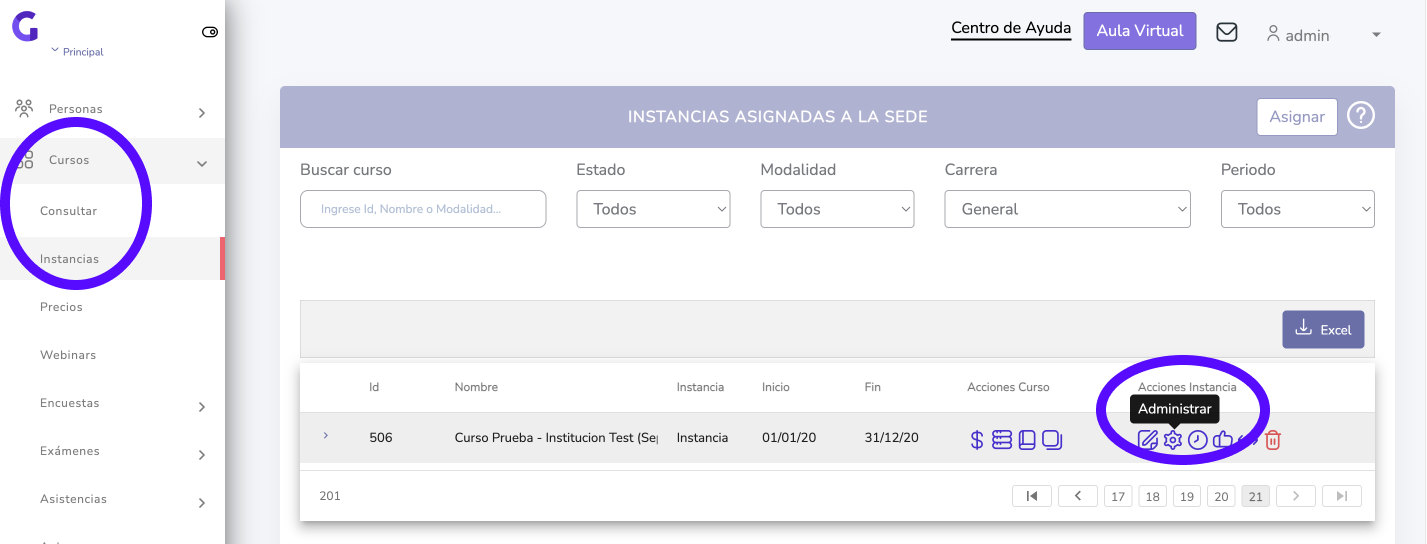 Asignar personas a un curso - Centro de Ayuda